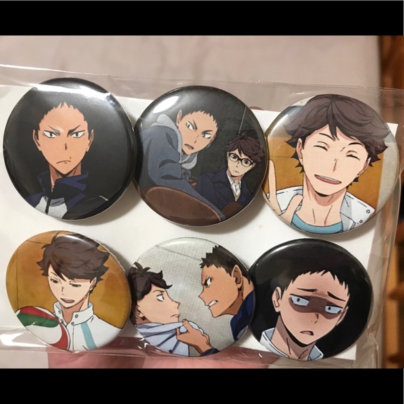 Hand Crafted | Jewelry | Haikyuu Iwaizumi Oikawa Pinback Buttons | Poshmark